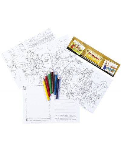 Roman Educational Colouring Postcards